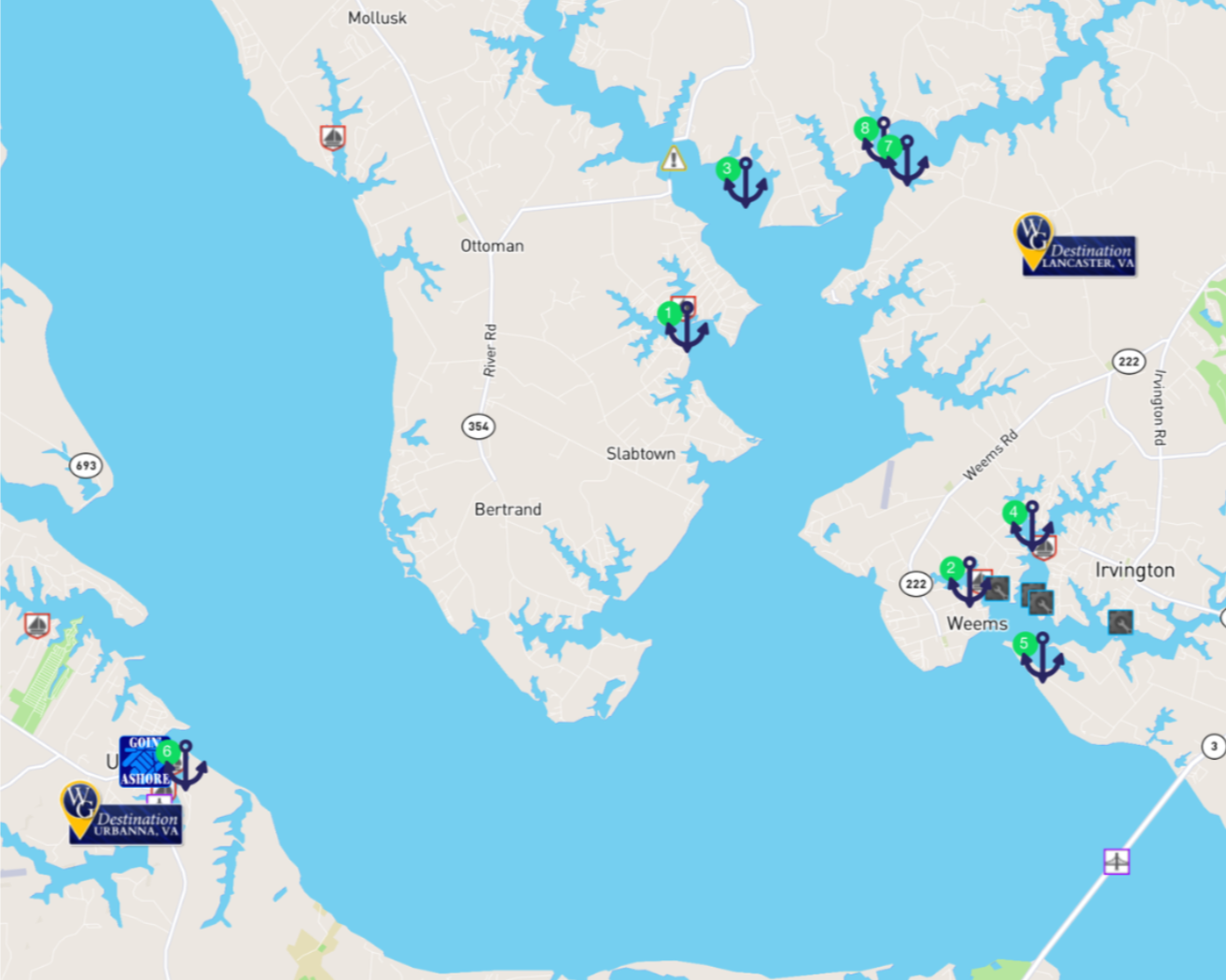 Anchorages To Try: Up the Rappahannock - Yazu Yachting | Deltaville ...